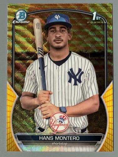 2023 Bowman Chrome Prospects Hans Montero Yellow & Orange Vapor ...