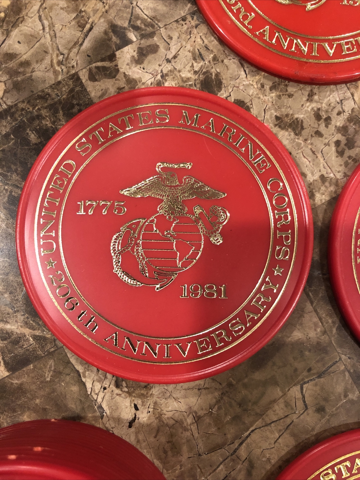 (66) US Marine Corps Anniversary Coaster Lot 1968-2002 USMC RARE ...