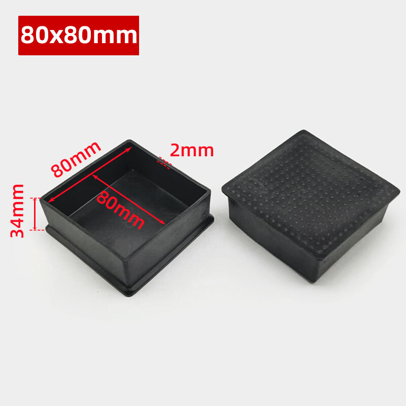 Square/Rectangle Rubber Chair Ferrule AntiScratch Floor Protector Table ...