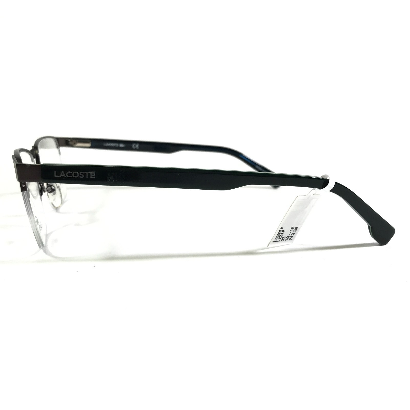 Lacoste L2248 033 Eyeglasses Frames Grey Green Rectangular Half Rim 53 ...