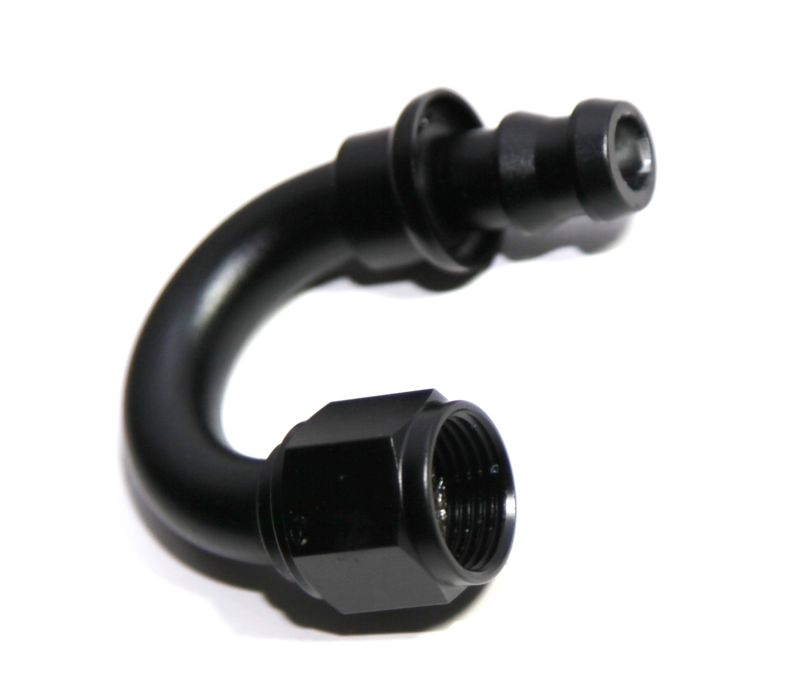 BLACK AN8 8AN AN-8 180 Degree Push On/ Push Lock Hose End Fitting ...