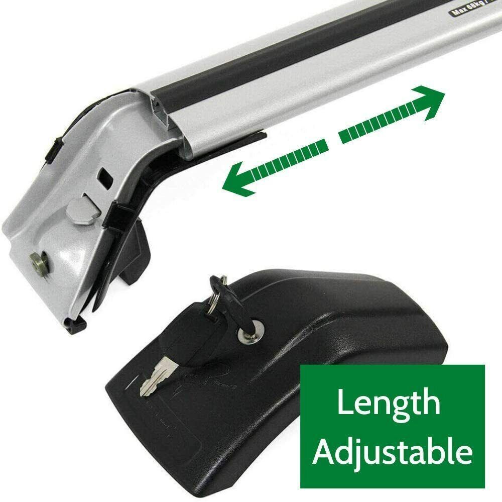 2Pc Fit for KIA Seltos 2019 2020 2021 Lockable Roof Rail Rack Cross Bar ...