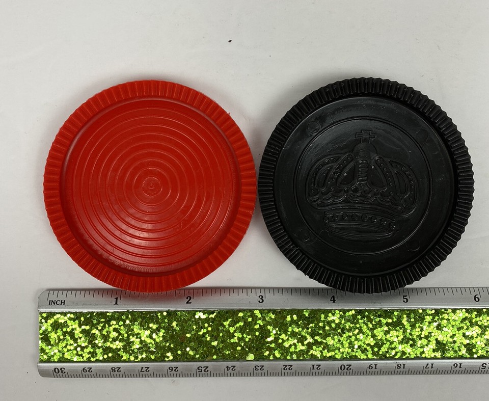 Lot Of 2 Jumbo Red And Black Replacement Checkers, Giant Large Cracker ...