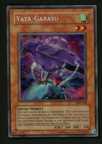 Yata-Garasu LOD-000 Lightly Played Secret Rare Holo Unlimited Yugioh ...