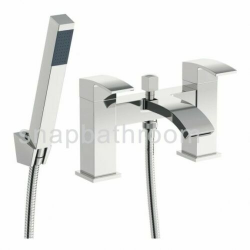 Waterfall Chrome Bath Shower Mixer Tap With 3 Way Square Rigid Riser ...