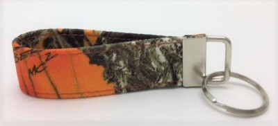 Blaze Orange Camouflage True Timber Key Chain Ring Fob Handmade Custom ...