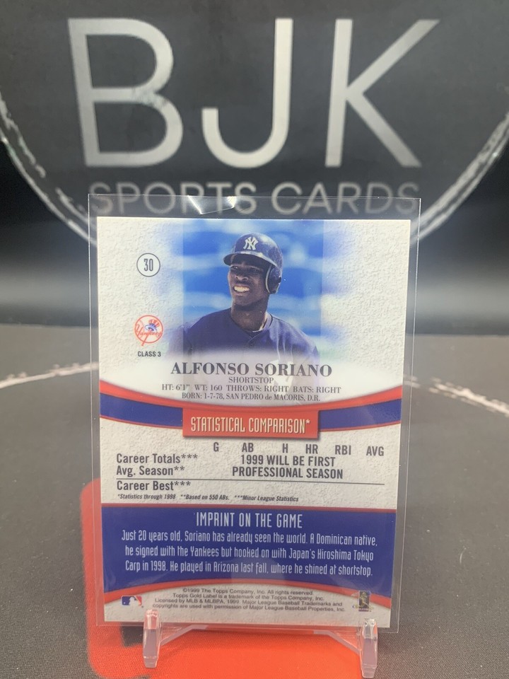 1999 Topps Gold Label / Class 2 #30 Alfonso Soriano [Yankees] [RC] | eBay