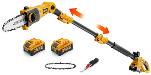 20V Cordless Pole Saw，Powered Pole Saws for Tree Trimming, with 2 Packs ...