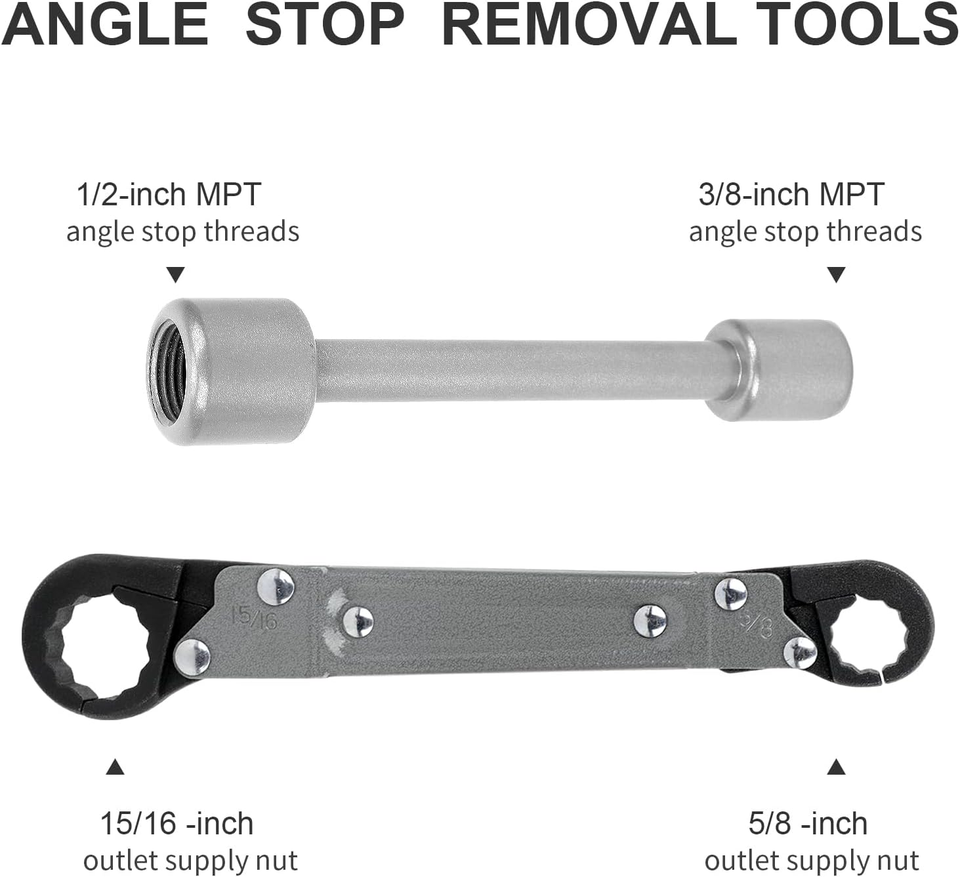 Plumbing Tools Angle Stop Wrench Kit – Adjustable Wrench Professional ...