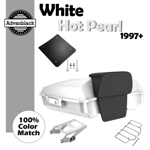 White Hot Pearl Razor Tour Trunk Pack Fits 97+ Harley FLHR FLHXS FLTRX ...