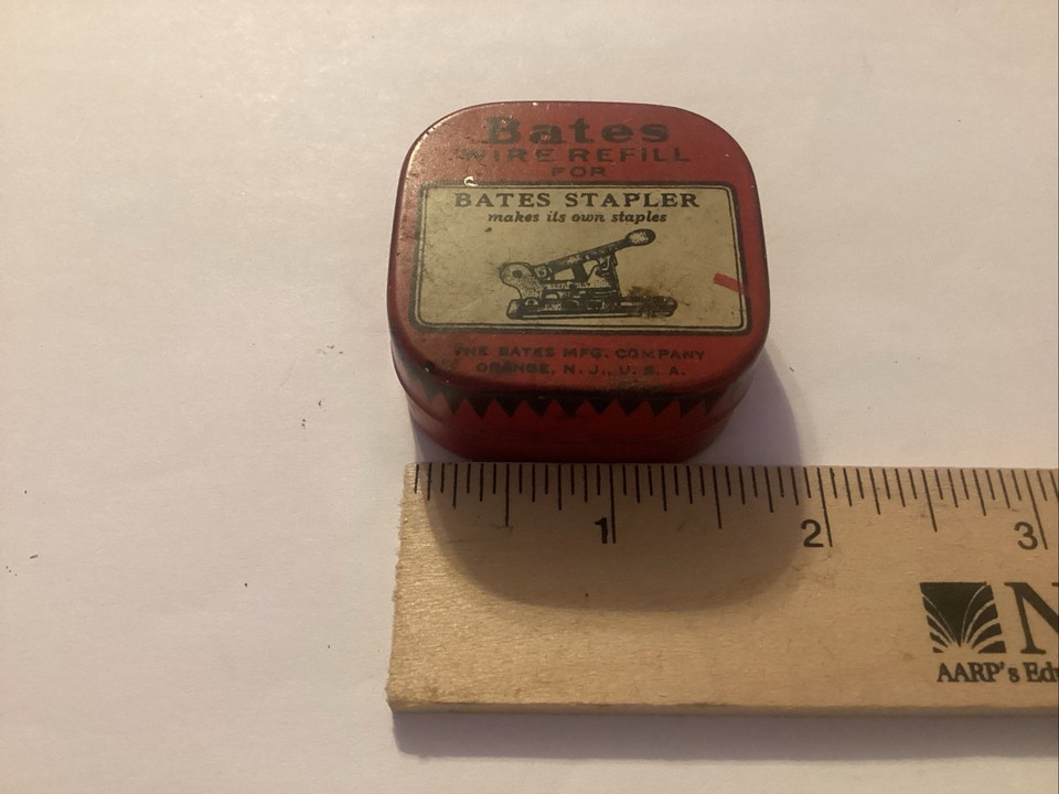 @ Vintage Bates Stapler Wire Refill Empty Tin Desktop Collectible | eBay