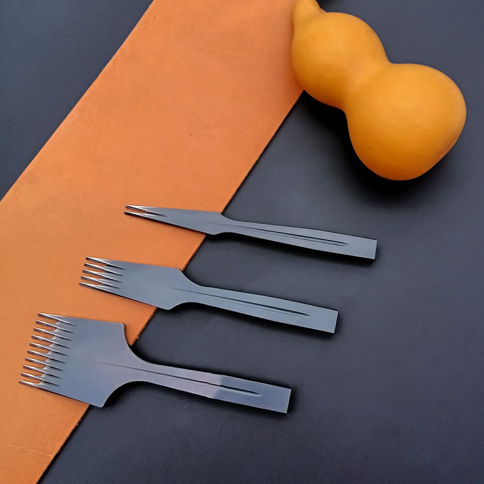 French Style leather Craft Pricking Irons Stitching Lacing Punch Chisel ...
