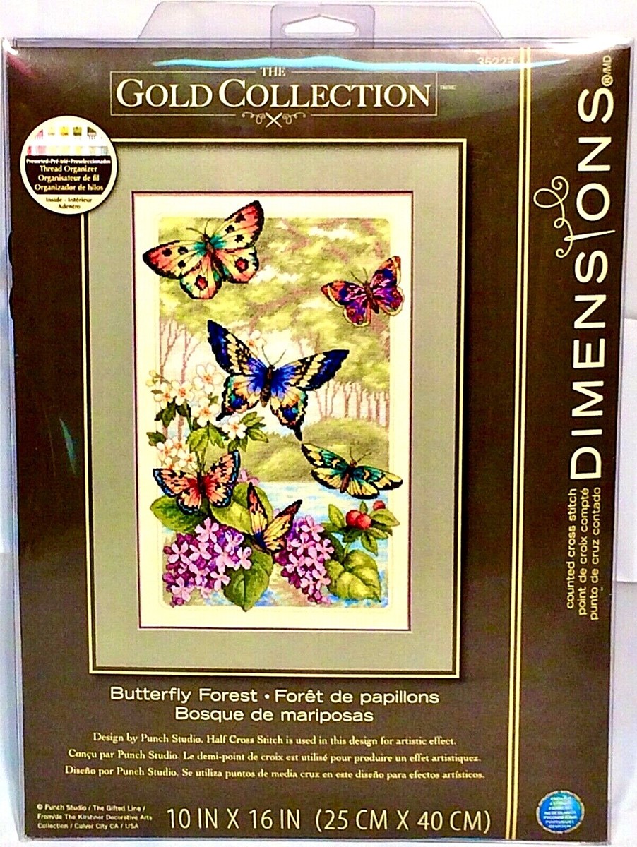 Cross Stitch Kit Butterfly Forest Butterfly And Flowers Cross Stitch