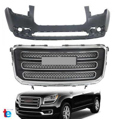 Plastic Front Bumper Grille + Front Upper Bumper Cover For 2013-2016 ...