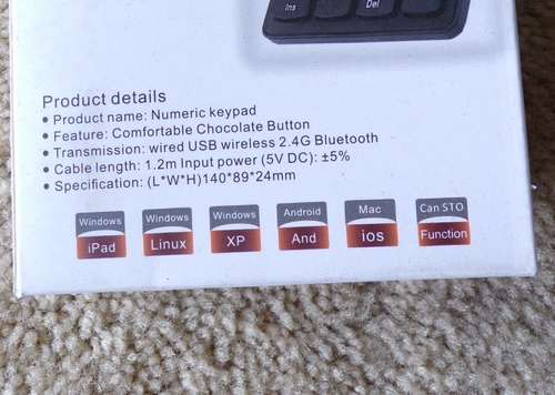 Wireless & USB Numeric Keypad Number Keyboard For Laptop Desktop; b16 ...