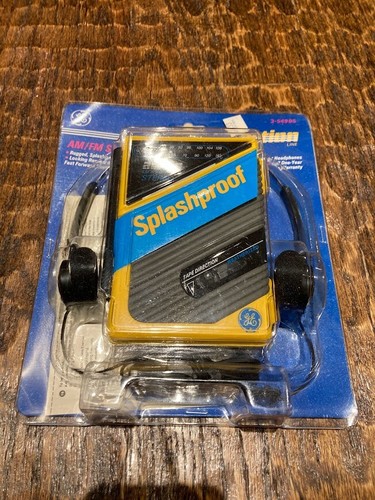 NEW General Electric GE SPLASH PROOF AM/FM Stereo Cassette Player ...