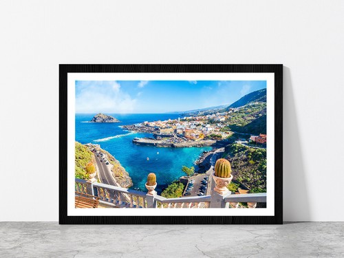 Garachico Town Of Tenerife Glass Framed Wall Art, Ready to Hang | eBay ...