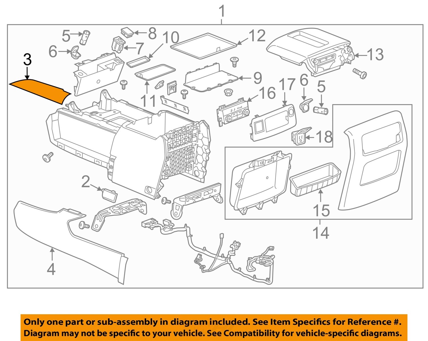 GM OEM 15-20 Suburban Console Center Console-Upper Panel 23467942 | eBay