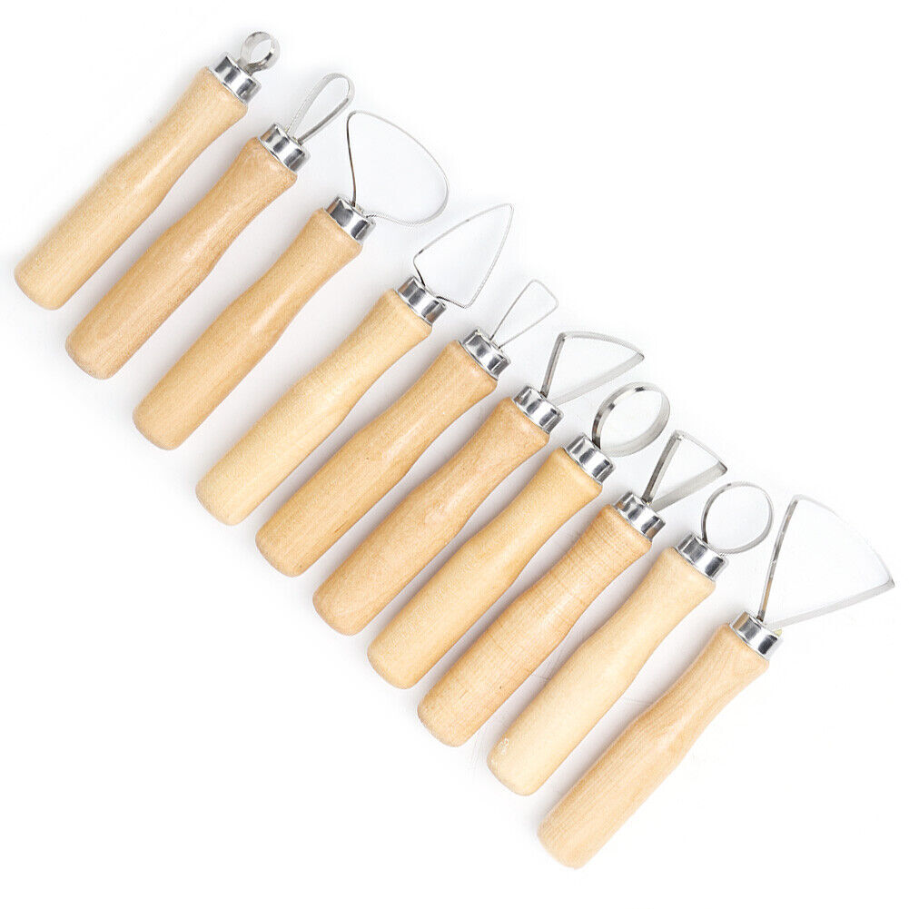 10Pack Clay Pottery Tools DIY Sculpture Scraper Loop Tool Wooden Craft ...