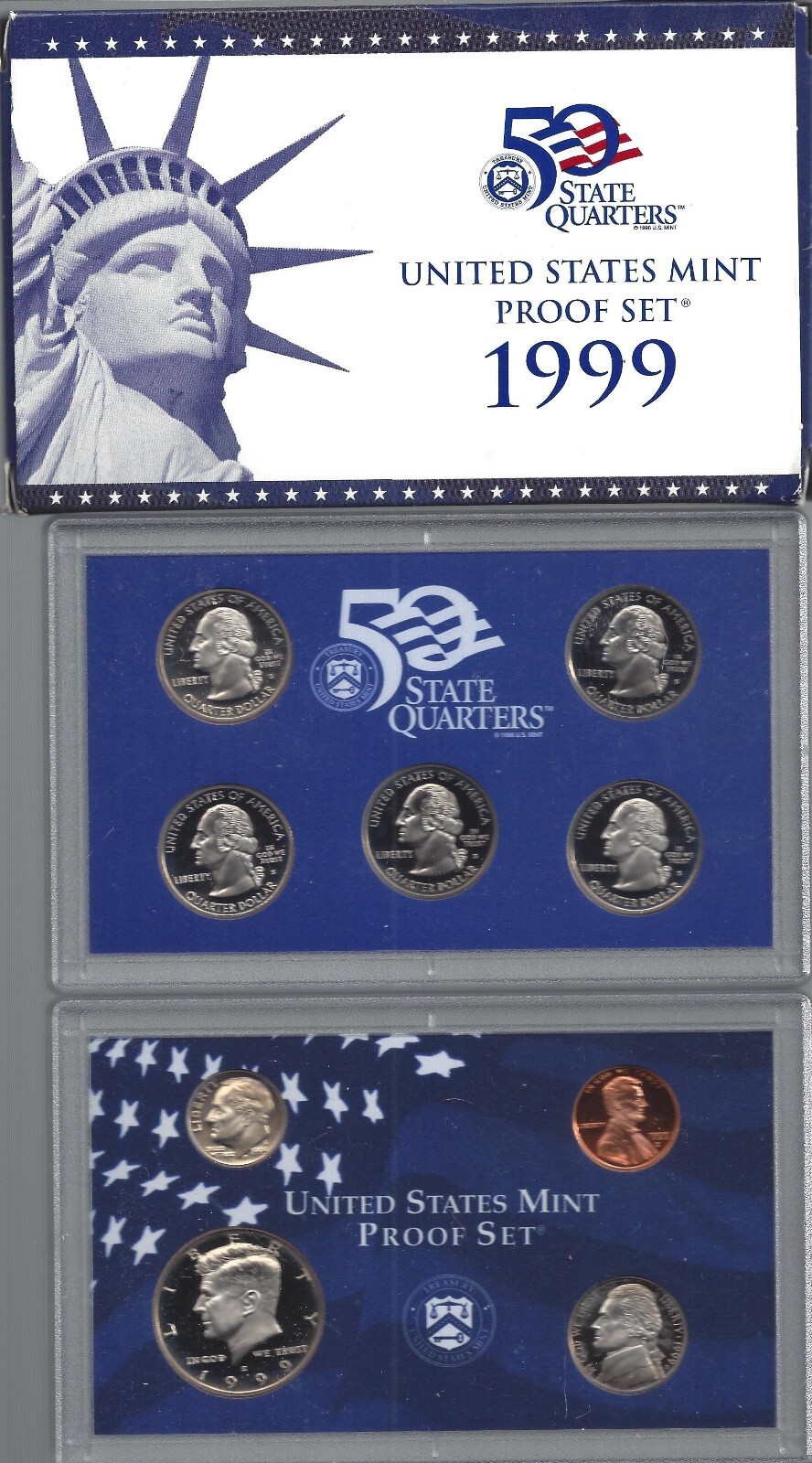 1999-S US Mint Proof Set 9 Coins Original Mint Packaging | eBay