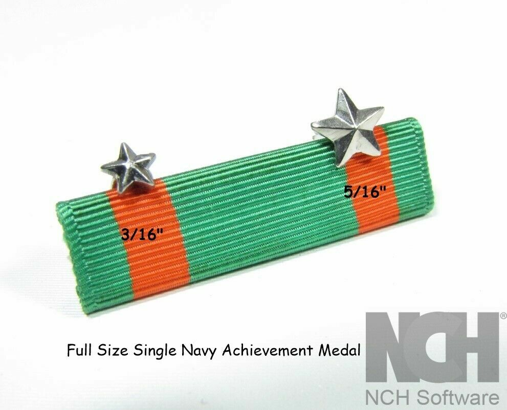 New Single Pronged 3/16" Gold Star Device for Military Medals Ribbons ...