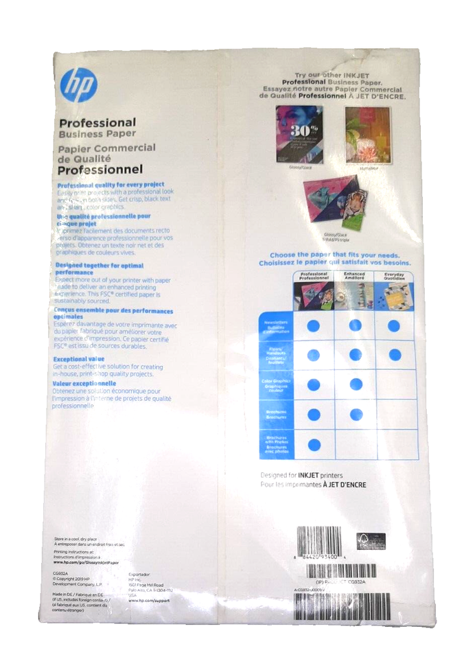 HP Professional Business Paper 11X17" 150 sheets Open Package 48 lbs ...