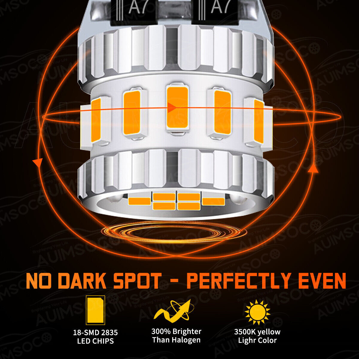 Cars Amber T10 194 168 W5W 2825 COB LED License Plate Interior Light ...