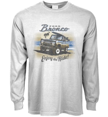 Ford Bronco T-shirt Mens Long Sleeve Graphic Tees Mens Clothing ...