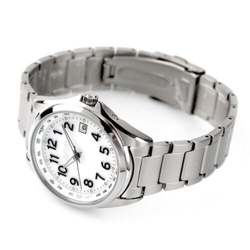 Seiko Selection SBTM327 White Dial Titanium Solar Atomic Radio Men ...