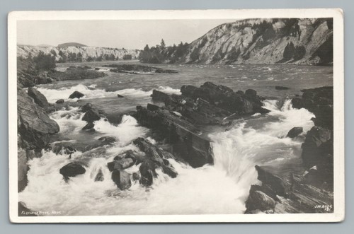 Flathead River Rapids RPPC Antique Montana Photo JW Rode NOKO Postcard ...