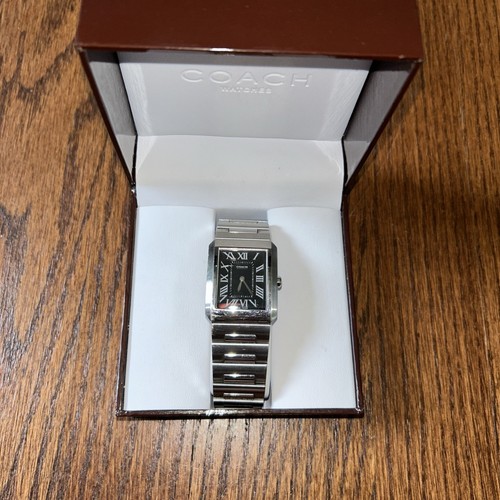 Coach Bold Rectangular Stainless Steel Watch | eBay