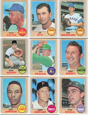 (9) 1968 Topps Vintage High Number Lot VG-EX MLB Baseball Cards Base ...