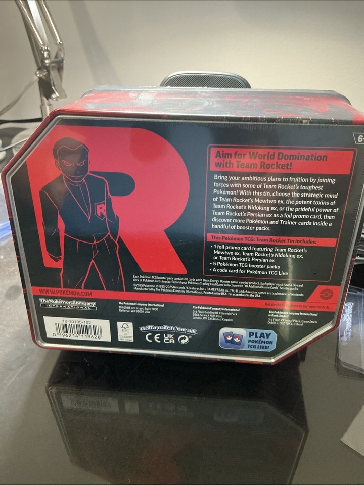 Pokemon TCG Team Rocket (Destined Rivals) Tin New & Factory SEALED ...
