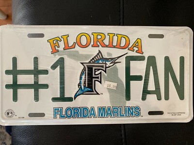 The original Florida Baseball Marlins #1 Fan Metal License Plate Auto ...