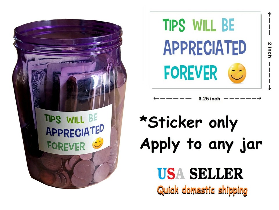 Gratuity sticker , Tip sticker , Karma tip ,Tip appreciated sticker ...