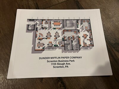 THE OFFICE DUNDER MIFFLIN Art Print Photo 8" x 10" Floor Plan Michael ...