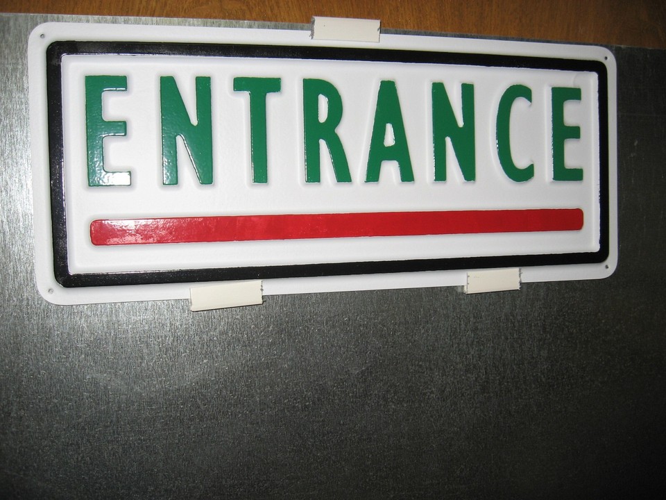 ENTRANCE 3-D Embossed Plastic Sign 5x13 High Visibility Light Weight ...