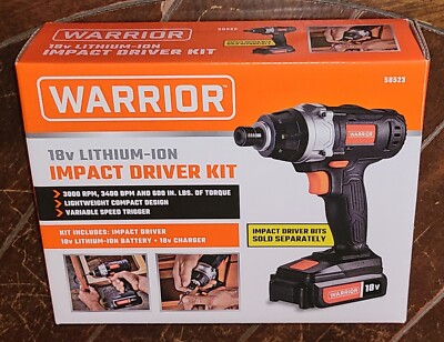 WARRIOR 18V Lithium-Ion Impact Driver Kit: Driver/Battery/Charger ...