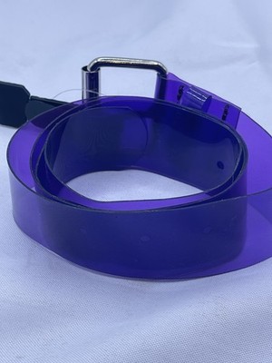 Women's 2" Wide Color- Transparent Jelly Purple Belt M/L | eBay