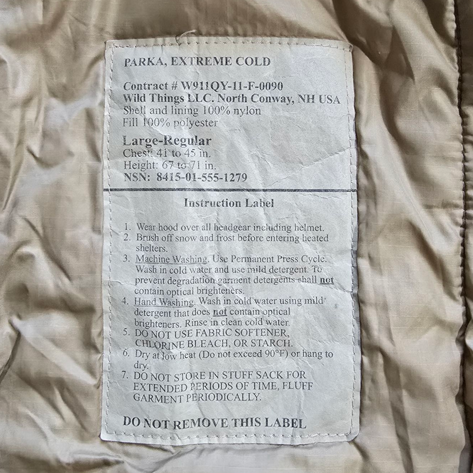 Wild Things Extreme Cold Parka USMC Happy Suit Coat Large Regular ...
