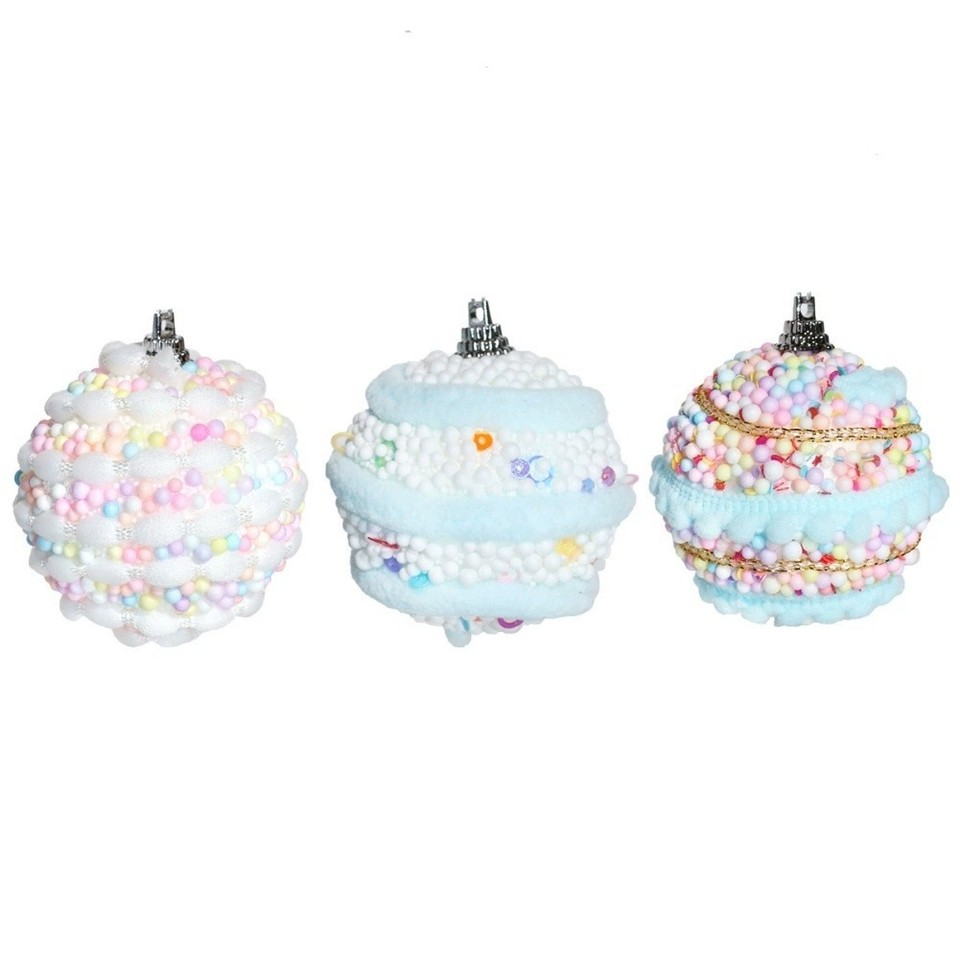 Christmas Tree Ornaments Set Pastel Beads for Small Trees Foam ...
