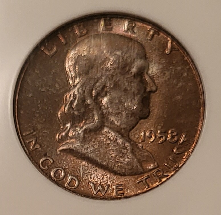 1958 D Franklin Half Dollar MS66 FBL NGC Nicely Toned | eBay