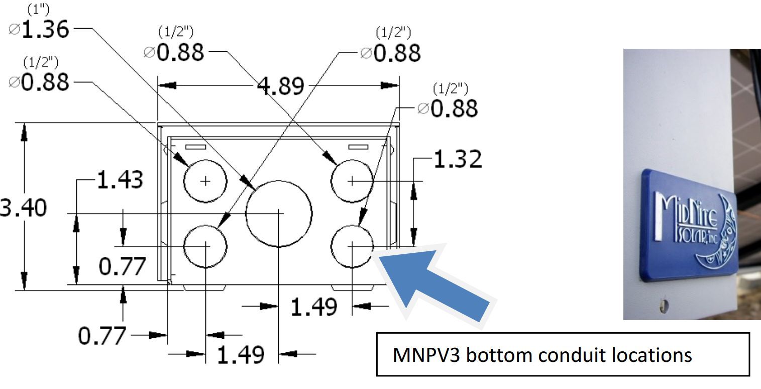 Midnite Solar MNPV3 PV Combiner Breaker / Fuse Box-Includes (3) MNEPV15 ...