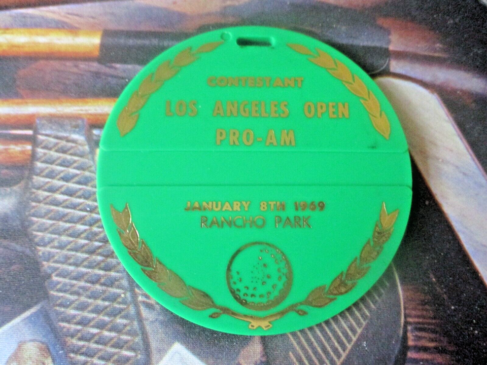 vtg PGA TOUR Bag Tag - 1969 LOS ANGELES OPEN - Pro-Am - Rancho Park ...