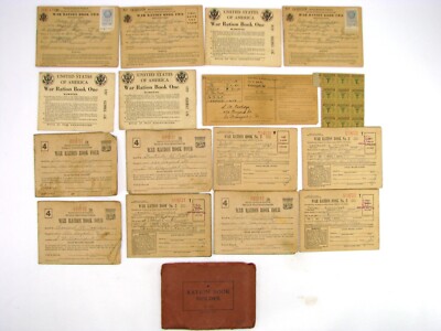 WWII War Ration Stamp Book LOT OPA vtg US Home Front 1940s Williamsport ...