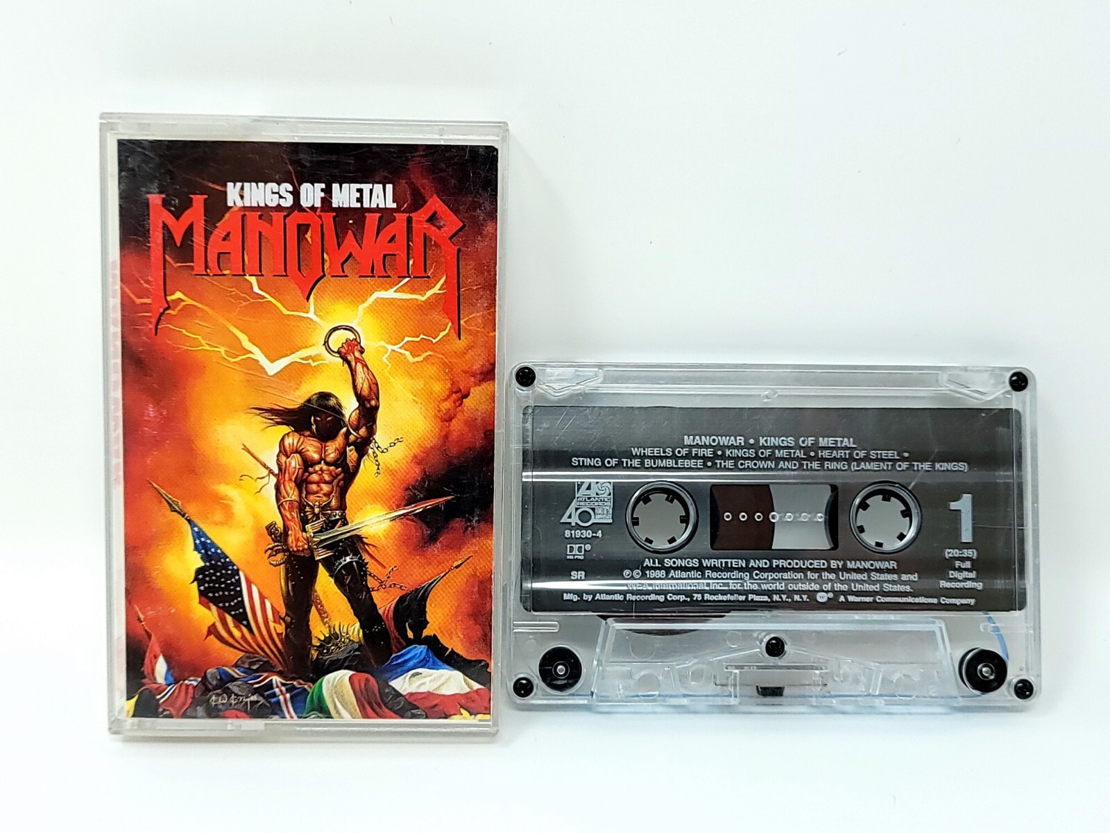 Vintage Manowar Kings Of Metal Cassette Tape 1988 Atlantic Heavy Metal ...
