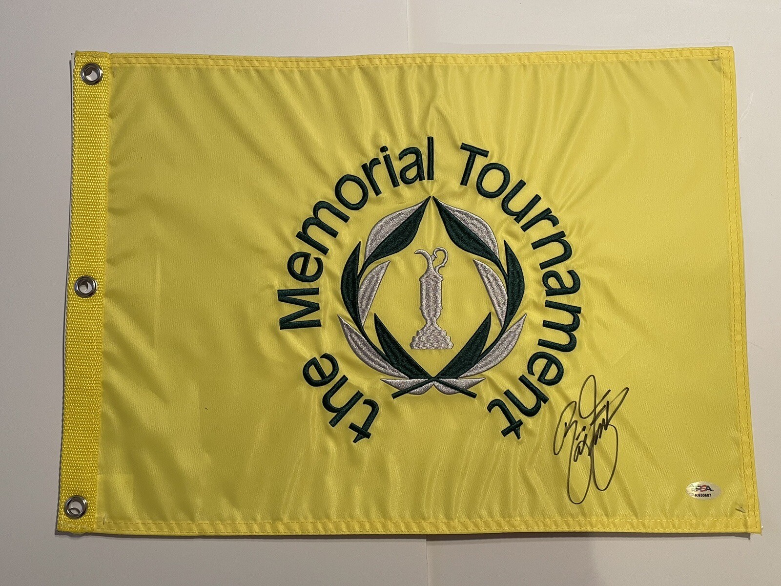 Rickie Fowler Signed Memorial Tournament Pin Flag PSA/DNA Autographed ...
