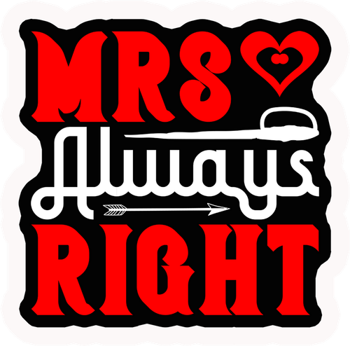 2 x Mrs Always Right - Novelty Truck Car Bumper Window Funny Sticker ...