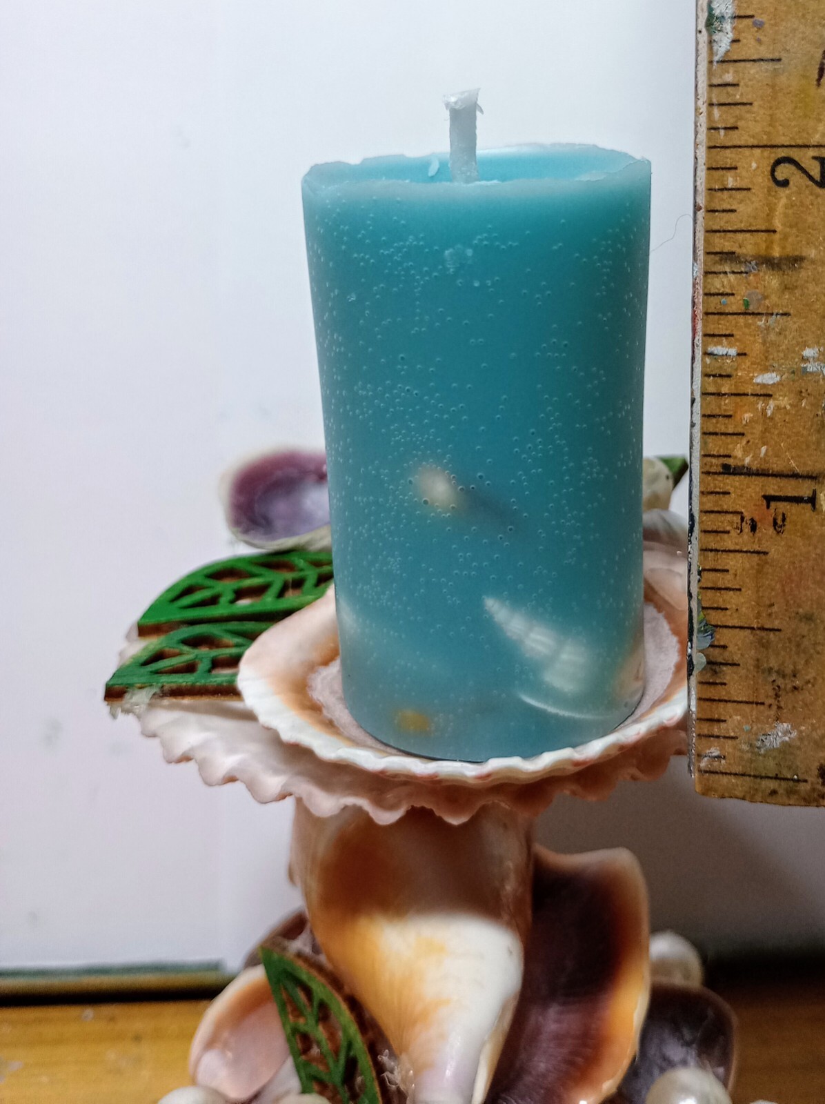 6"/4" Handmade candle holder and Ocean breeze handmade seashells candle. | eBay
