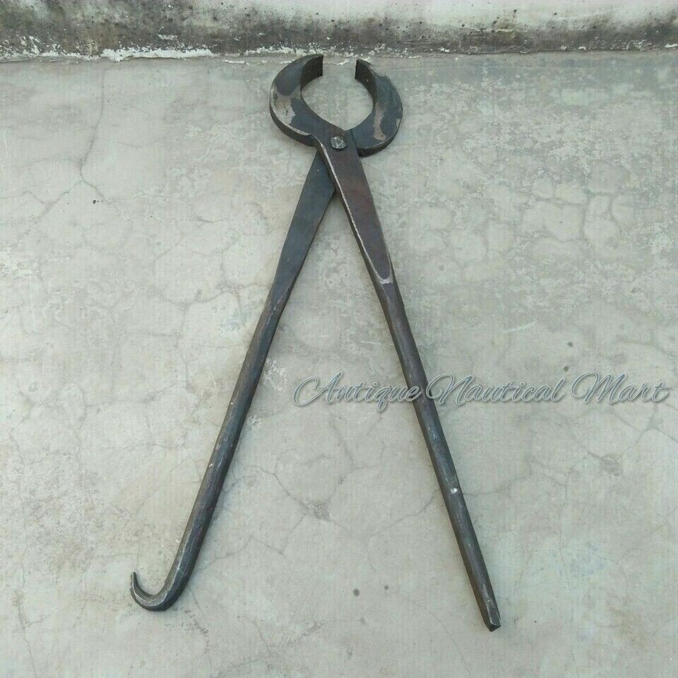 Black Heavy Tong Iron Antique, Sandassi Tong Blacksmith Tool Antique ...
